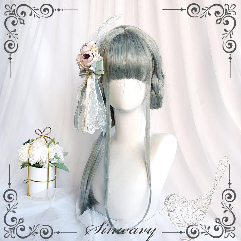 Elfin Mint Green Mid-length Straight Lolita Wig – nbsama